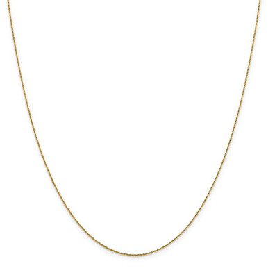 18" 14K Yellow Gold 0.8mm Loose Rope Chain Necklace at BillyTheTree Jewelry