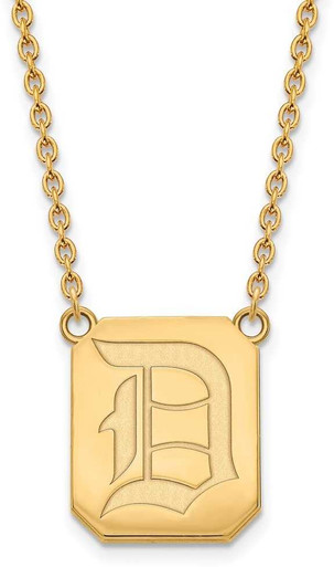 18" 14K Yellow Gold Duquesne University Large Pendant w/ Necklace by ...