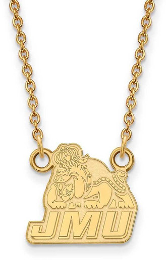 18" 14K Yellow Gold James Madison University Small Pendant w/ Necklace ...