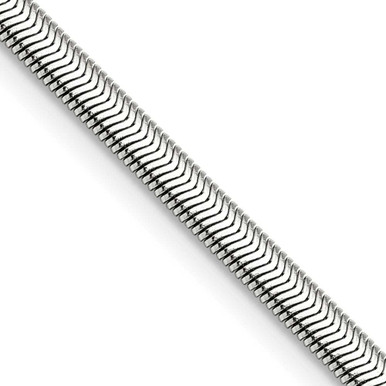 20" Stainless Steel Polished 4.2mm Flat Snake Chain Necklace by Chisel ...