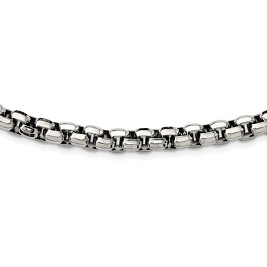 24" Stainless Steel 8.25mm Polished Fancy Rolo Chain Necklace by Chisel ...