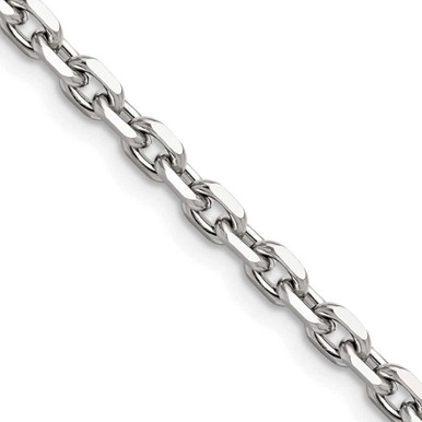 24" Stainless Steel Polished 5.3mm Cable Chain Necklace by Chisel at ...