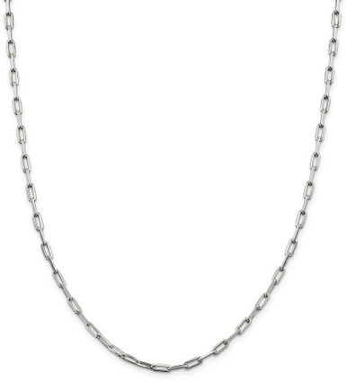 26" Sterling Silver 3.25mm Elongated Open Link Chain Necklace at ...