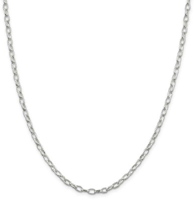 26" Sterling Silver 3.75mm Fancy Patterned Rolo Chain Necklace at ...