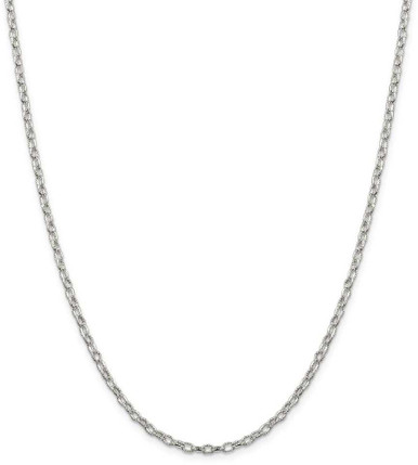 26" Sterling Silver 3mm Fancy Patterned Rolo Chain Necklace at ...