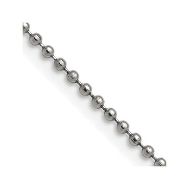 30" Stainless Steel Polished 2mm Ball Chain Necklace by Chisel at ...