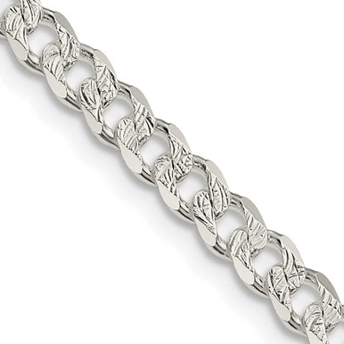 30" Sterling Silver 4.5mm Pave Curb Chain Necklace at BillyTheTree Jewelry