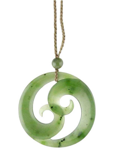 40mm Genuine Canadian Jade Maori-Inspired Koru Pendant