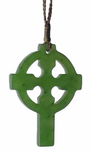 Solid Nephrite Jade Cross Necklace Pendant