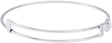 7" Sterling Silver Noble Bangle Charm Bracelet by Rembrandt by ...