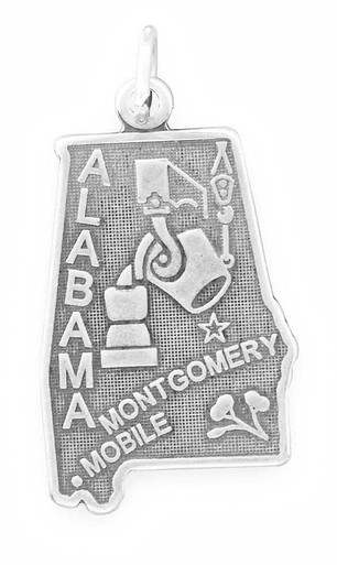 Alabama State Charm 925 Sterling Silver at BillyTheTree Jewelry