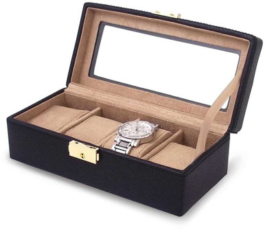 Black Leather 4 Watch Case (Gifts) at BillyTheTree Jewelry