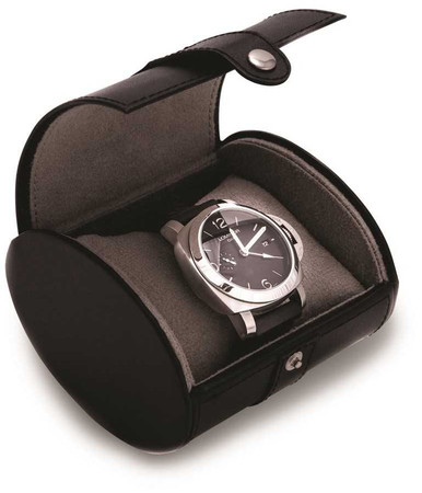 Black Leather Single Watch Travel Case w/Snap Closure at BillyTheTree ...
