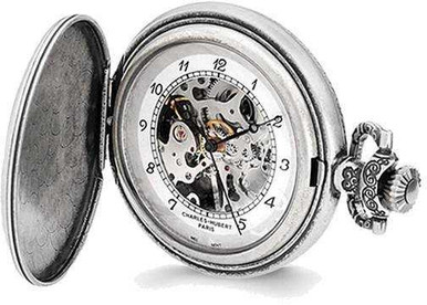 Charles Hubert Antiqued Oval Design Pocket Watch by Charles Hubert at ...