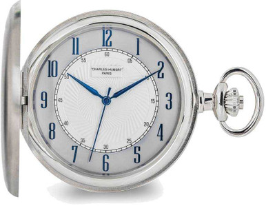 Charles Hubert Satin Stainless Hunter Case White Dial Pocket Watch by ...