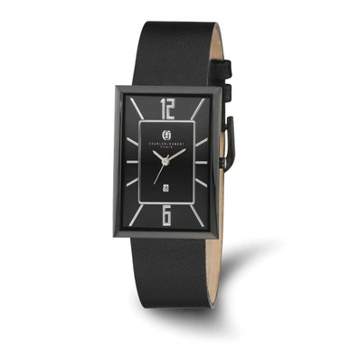 Charles Hubert Stainless Steel Black Dial Rectangle Quartz Watch by ...