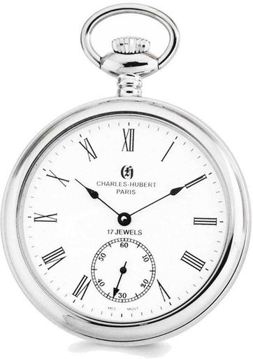 Charles Hubert Stainless Steel Open Face Pocket Watch XWA2742 by ...