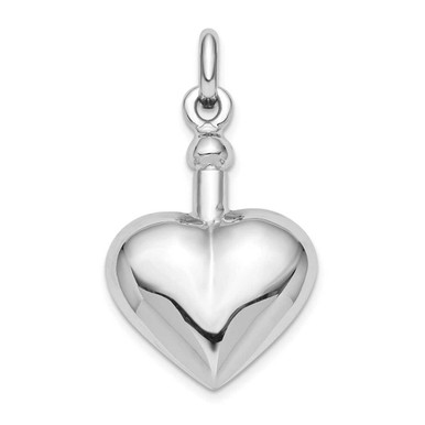Cremation Jewelry - Rhodium-Plated Sterling Silver Polished Screw Top ...