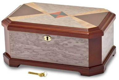 Eye Burl Blue / Red Inlay High Gloss Jewelry Box by Luxury Giftware by ...