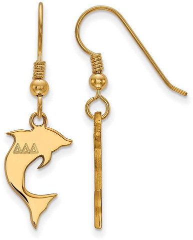 Gold Plated Sterling Silver Delta Delta Delta Medium Dangle Earrings by ...