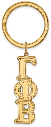Gold Plated Sterling Silver Gamma Phi Beta Key Chain by LogoArt by ...