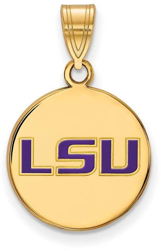 Gold Plated Sterling Silver Louisiana State U Medium Enamel Disc ...