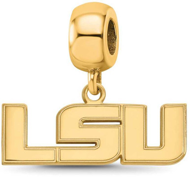 Gold Plated Sterling Silver Louisiana State University Sm Bead LogoArt ...