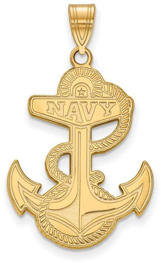 Gold Plated Sterling Silver Navy XL Pendant by LogoArt by LogoArt at ...