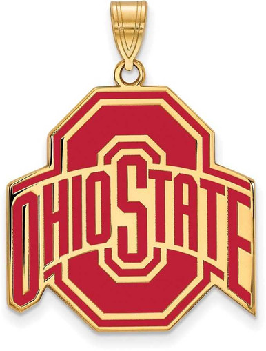 Gold Plated Sterling Silver Ohio State University XL Enamel Pendant by ...