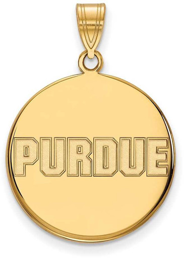 Gold Plated Sterling Silver Purdue Large Disc Pendant by LogoArt by ...