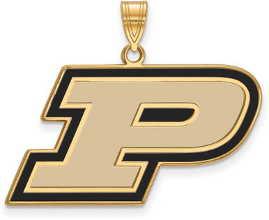 Gold Plated Sterling Silver Purdue Large Enamel Pendant by LogoArt ...