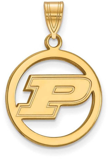 Gold Plated Sterling Silver Purdue Small Pendant in Circle by LogoArt ...