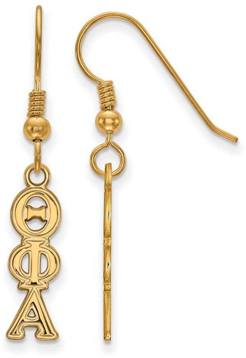 Gold Plated Sterling Silver Theta Phi Alpha Dangle Medium Earrings by ...