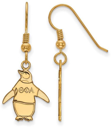 Gold Plated Sterling Silver Theta Phi Alpha Medium Dangle Earrings by ...