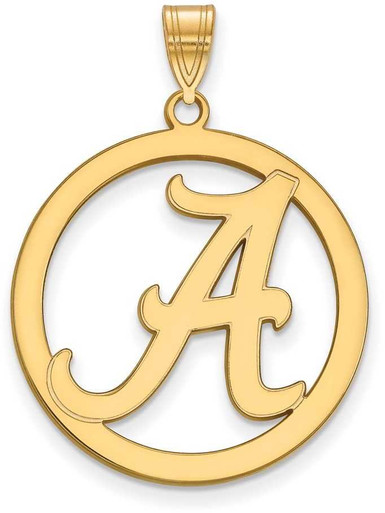 Gold Plated Sterling Silver University of Alabama L Pendant in Circle ...