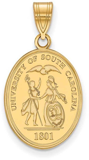 Gold Plated Sterling Silver University of South Carolina Large Pendant ...
