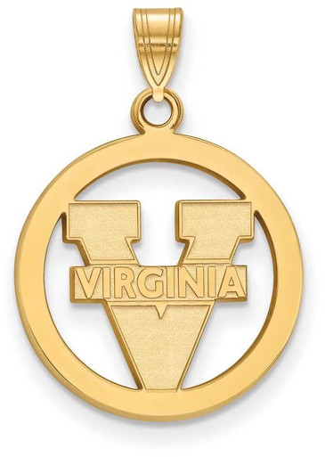 Gold Plated Sterling Silver University of Virginia Small Pendant Circle ...