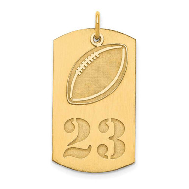 Gold-Plated Sterling Silver Personalized 2-piece Football Dog Tag ...