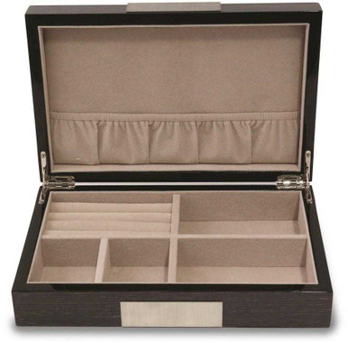 Gray Wood w/ Stainless Steel Accents & Multi Compartments Valet Box at ...