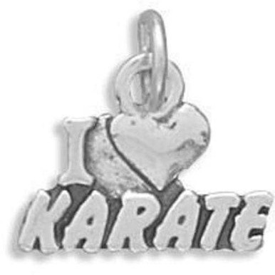I Love Karate Charm 925 Sterling Silver at BillyTheTree Jewelry