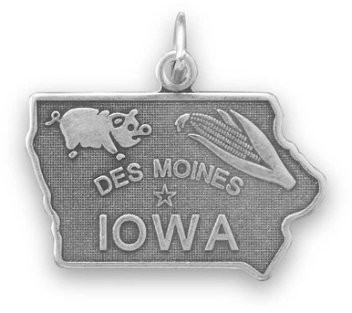 Iowa State Charm 925 Sterling Silver at BillyTheTree Jewelry