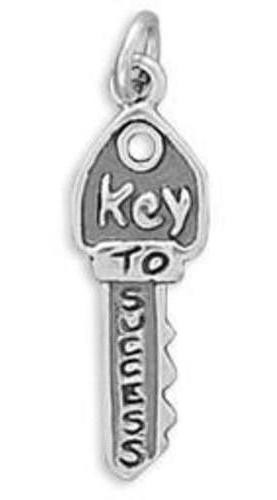 Key To Success Charm 925 Sterling Silver at BillyTheTree Jewelry