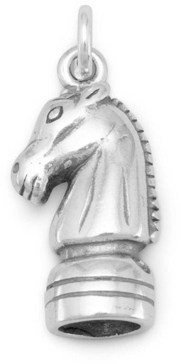 Knight Chess Piece Charm 925 Sterling Silver at BillyTheTree Jewelry