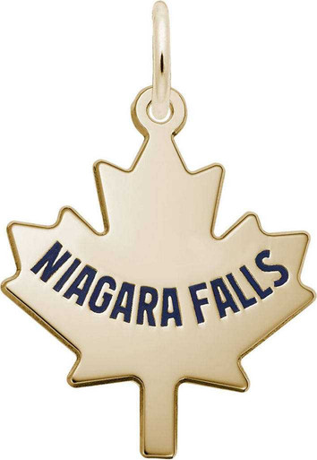 Large Plain Niagara Falls Maple Leaf Charm (Choose Metal) by Rembrandt ...