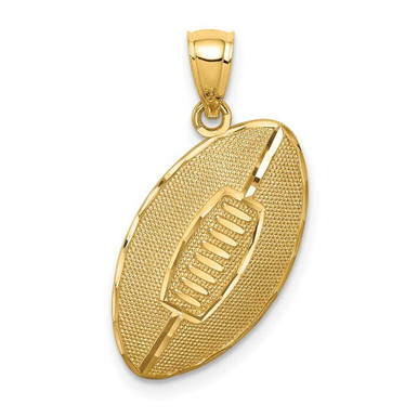 Mens 14K Yellow Gold Football Pendant at BillyTheTree Jewelry