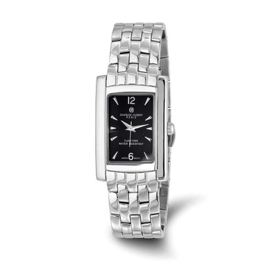 Mens Charles Hubert Solid Stainless Steel Black Dial 26x31mm Watch by ...