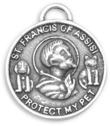Oxidized St. Francis of Assisi Charm 925 Sterling Silver at BillyTheTree Jewelry