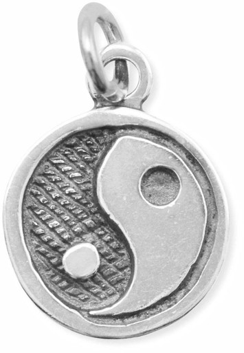 Oxidized Yin-Yang Charm 925 Sterling Silver at BillyTheTree Jewelry
