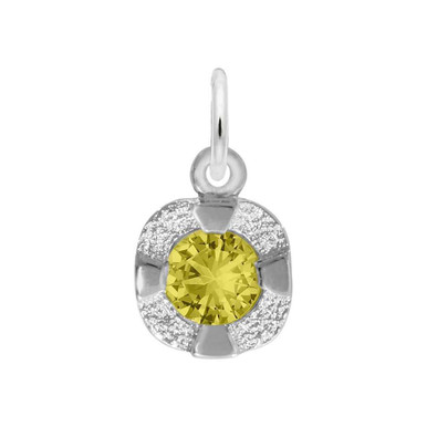 Petite Simulated Birthstone - November Charm (Choose Metal) by ...