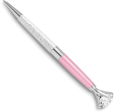 Pink Crystal Filled with Big Crystal Top Ballpoint Pen (Gifts) by ...
